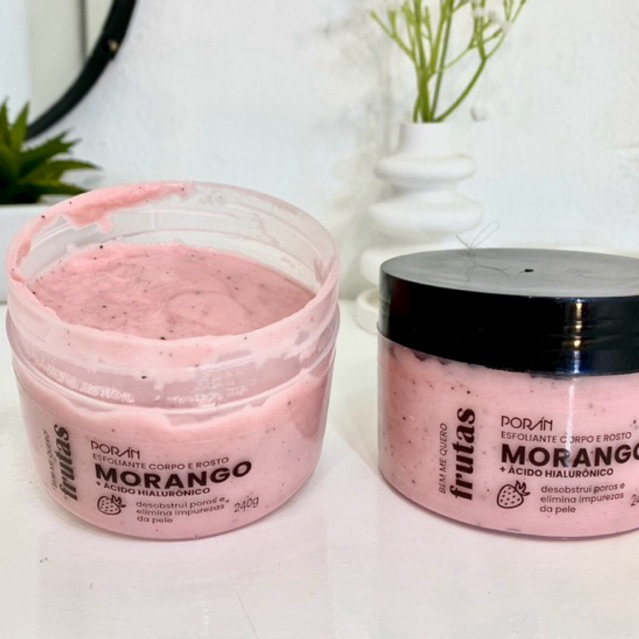 Esfoliante Morango Corpo e Rosto 250g - Poran | Shopee Brasil