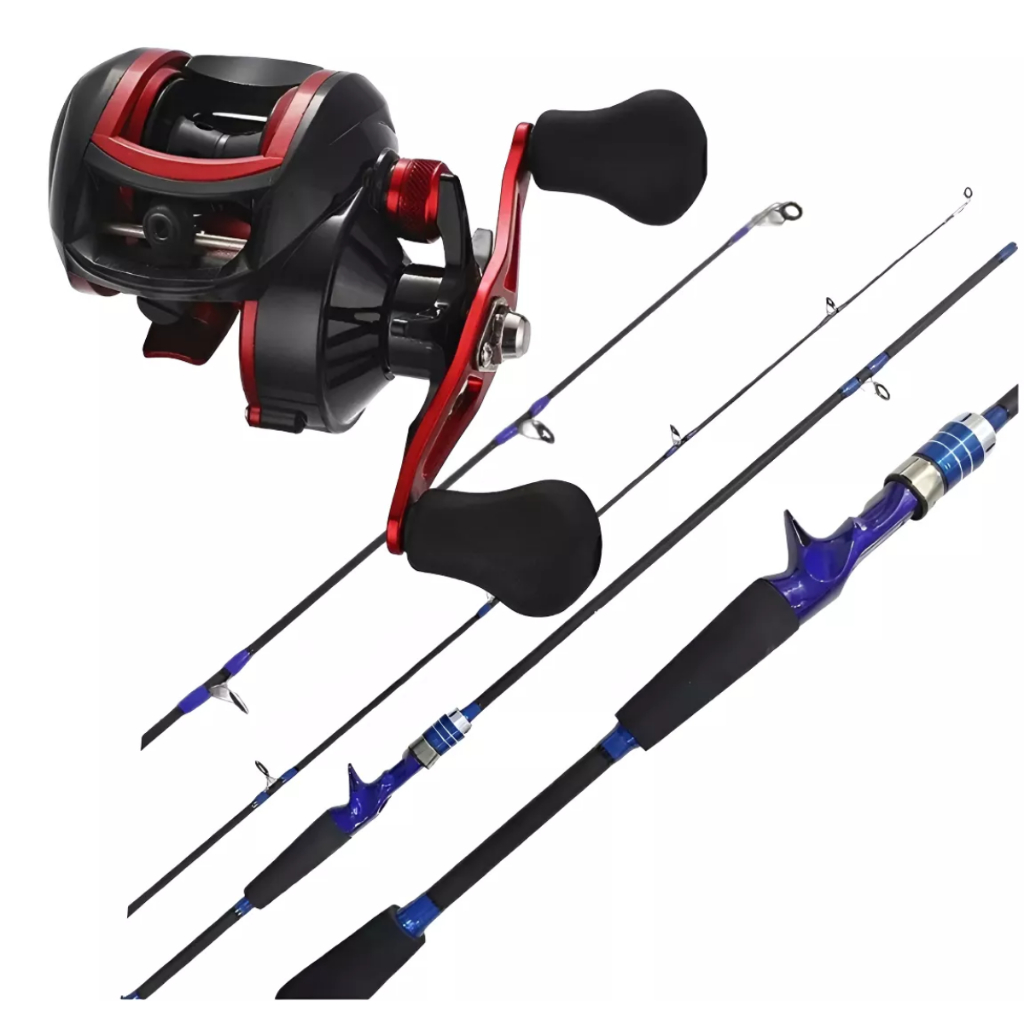 Kit Pesca Carretilha 19 Rol Anticabeleira/ Vara Carbono 1,80m | Shopee Brasil