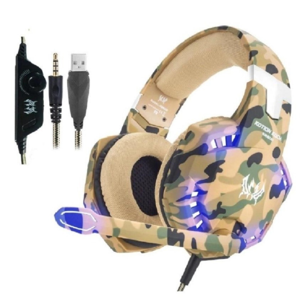 Headset fone gamer camuflado P2/USB Pc\ps3\ps4\Xbox one\switch\celular ...