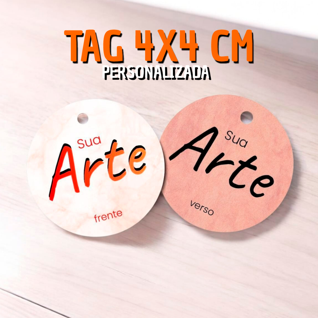 TAG 4X4 cm PERSONALIZADO FRENTE/VERSO - formato redondo ou quadrado ...