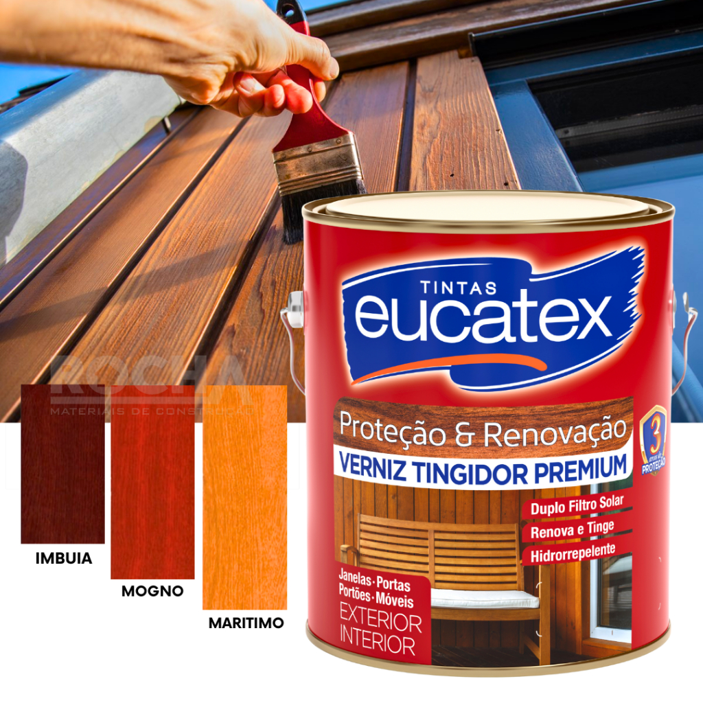 Verniz Brilhante Para Madeira 1/4 900l Eucatex Imbuia Mogno Maritimo ...