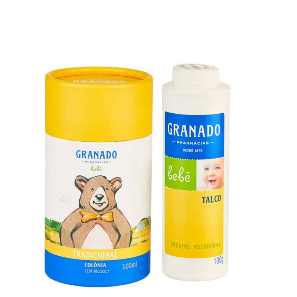 Kit colônia Granado baby 100 ml + Talco antiassadura baby 100g | Shopee ...