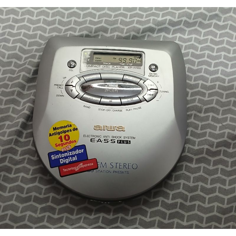 Discman Player Aiwa XP-R100 - SÓ FUNCIONA RÁDIO | Shopee Brasil