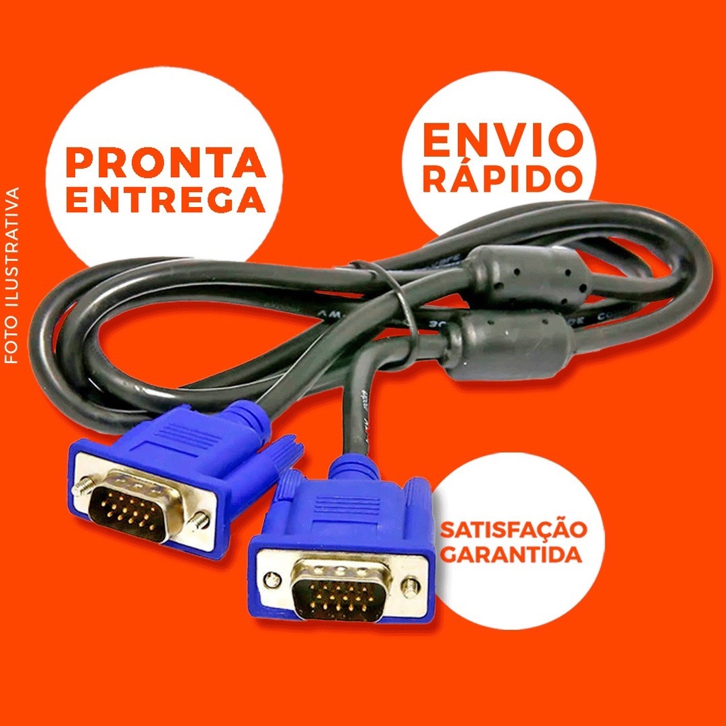 Cabo VGA Monitor Macho 1,5 Metros VGA X VGA Notebook Computador ...