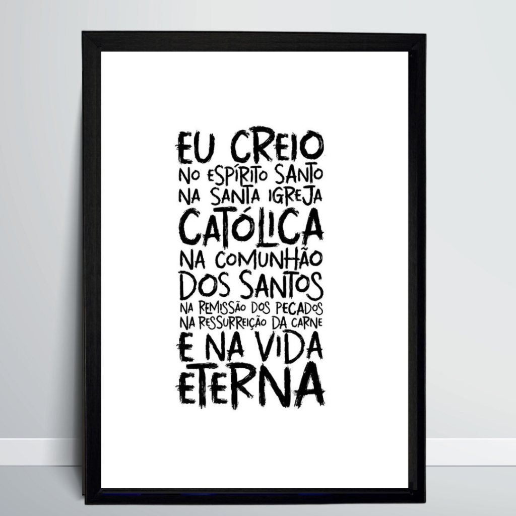 Quadro Creio no Espírito Santo na Santa Igreja Católica | Shopee Brasil