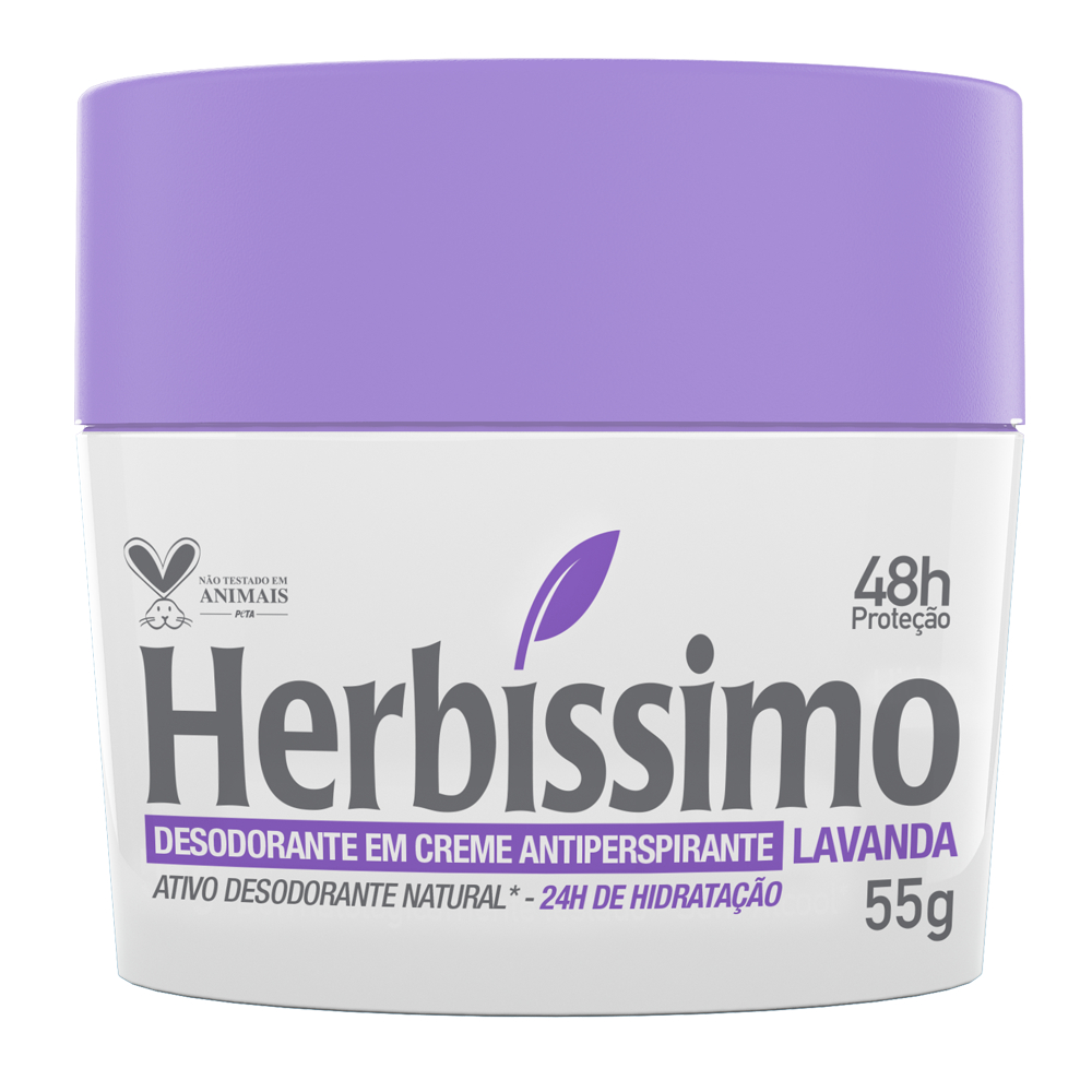 Desodorante Creme Antitranspirante Herbíssimo Lavanda 55G | Shopee Brasil