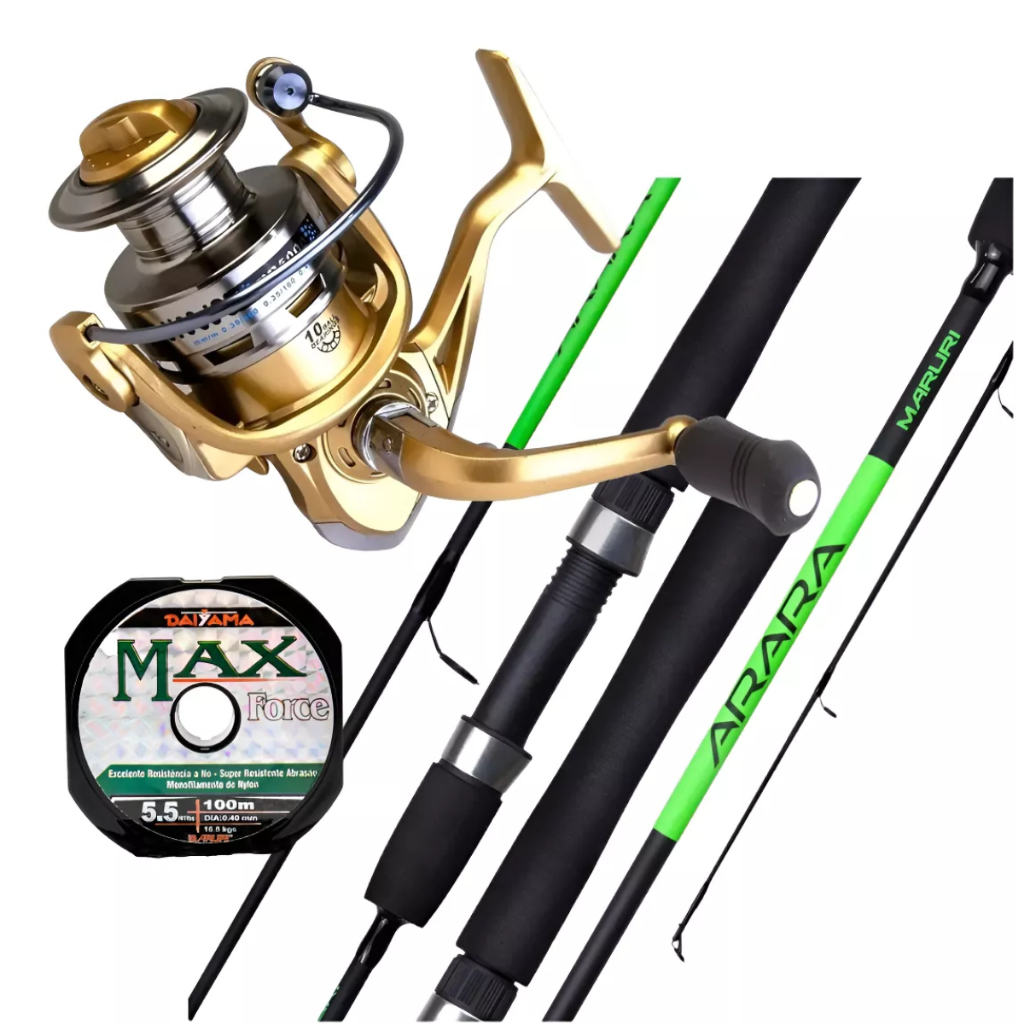 Kit Pesca Molinete Fb 1000/ Vara Arara 8-15lb 1,50m/ Linha | Shopee Brasil