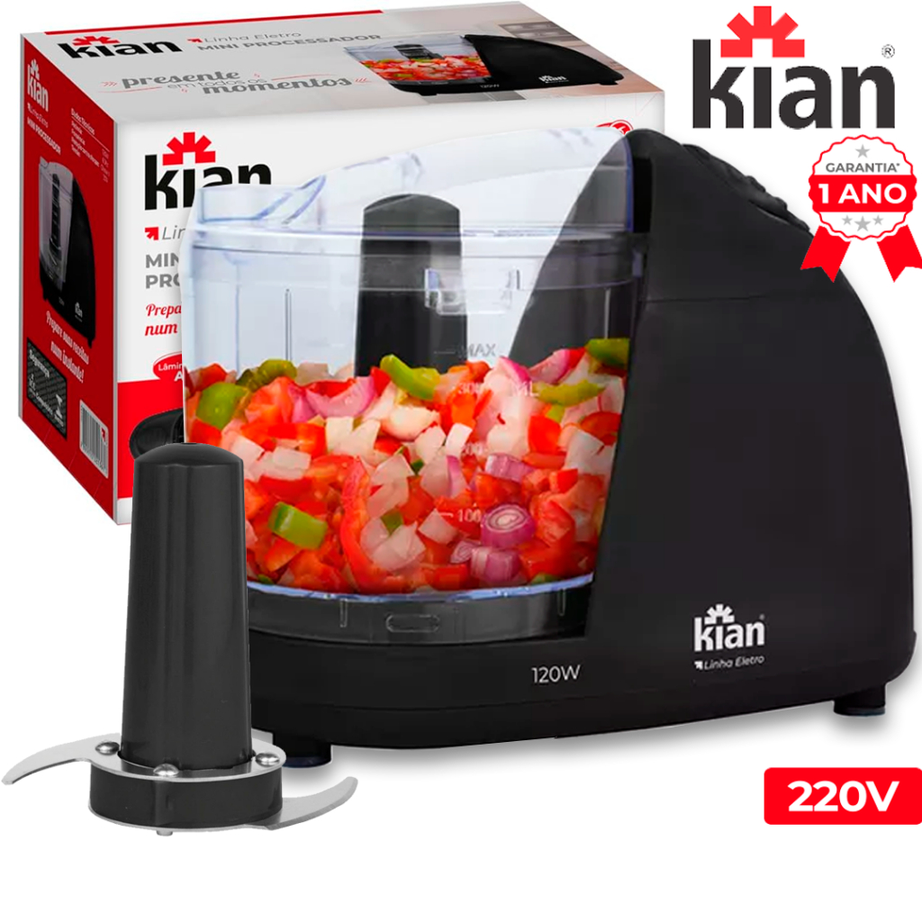 Mini Processador 120W Preto - vermelha 220V Kian | Shopee Brasil