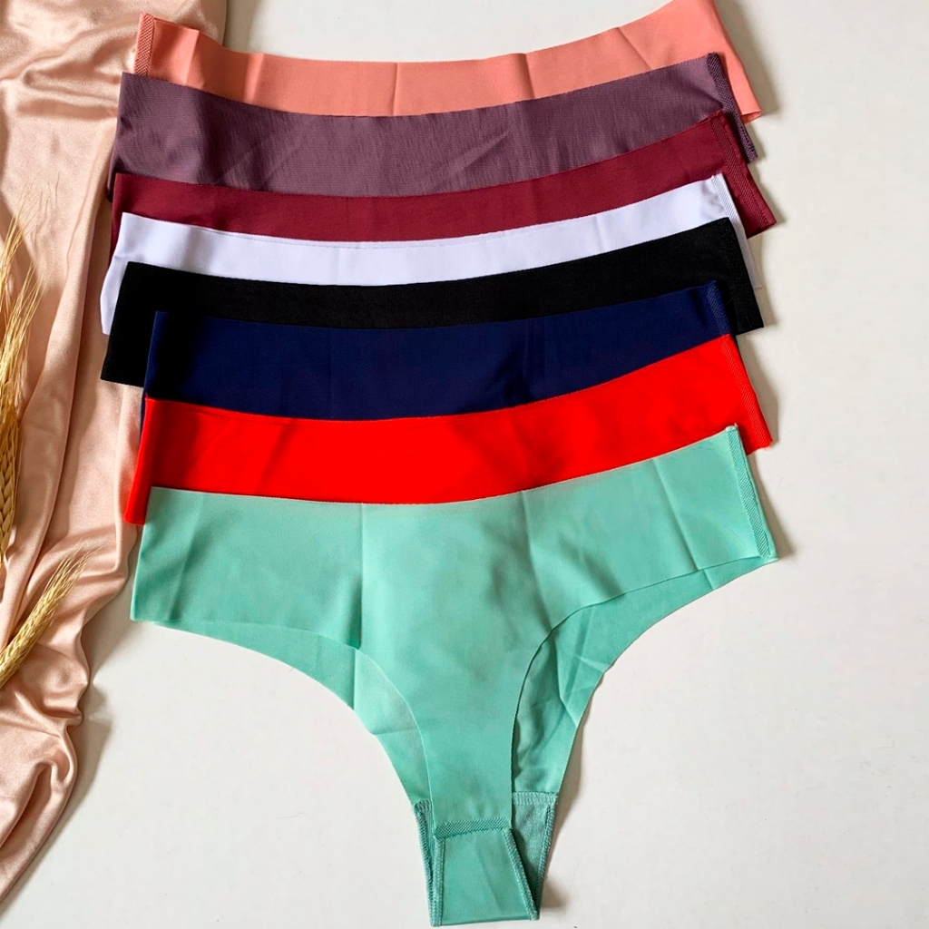 Kit 10 Calcinhas Fio Dental Sem Costura Sexy Lingerie Feminina Corte a ...