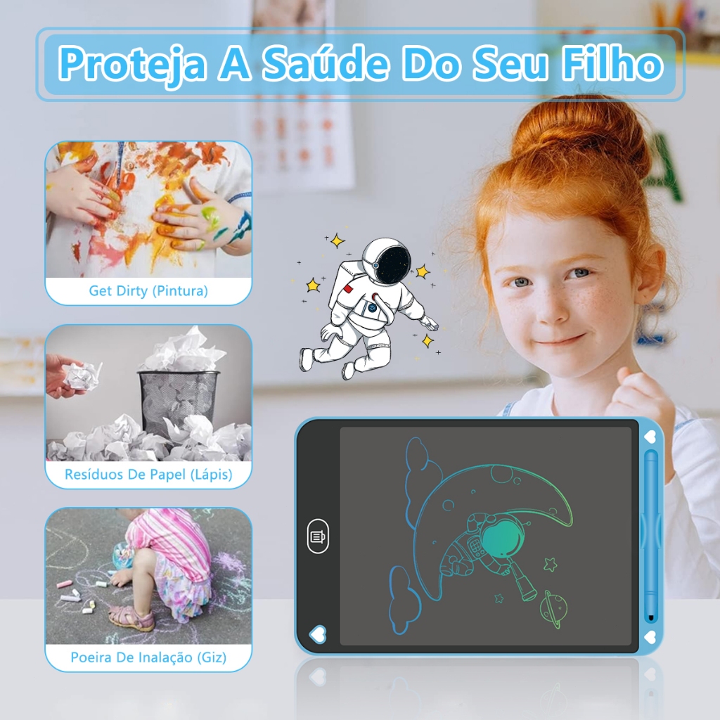 Lousa Mágica WT-10.5 Tela Lcd Tablet Infantil De Escrever E Desenhar ...