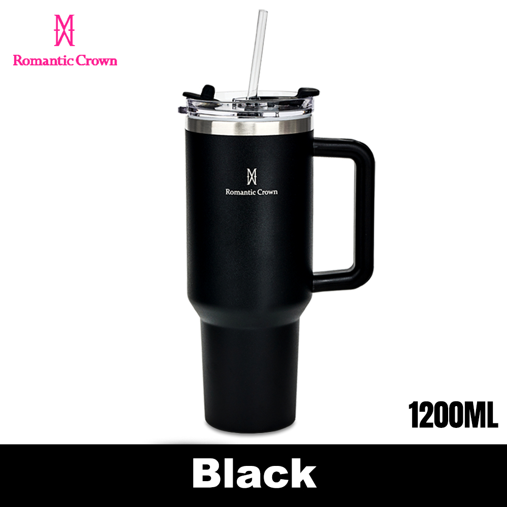 Copo Térmico Inox Portátil 1200ml/1.2L Garrafa Térmica Inoxidável com Tampa e Canudo | Shopee Brasil