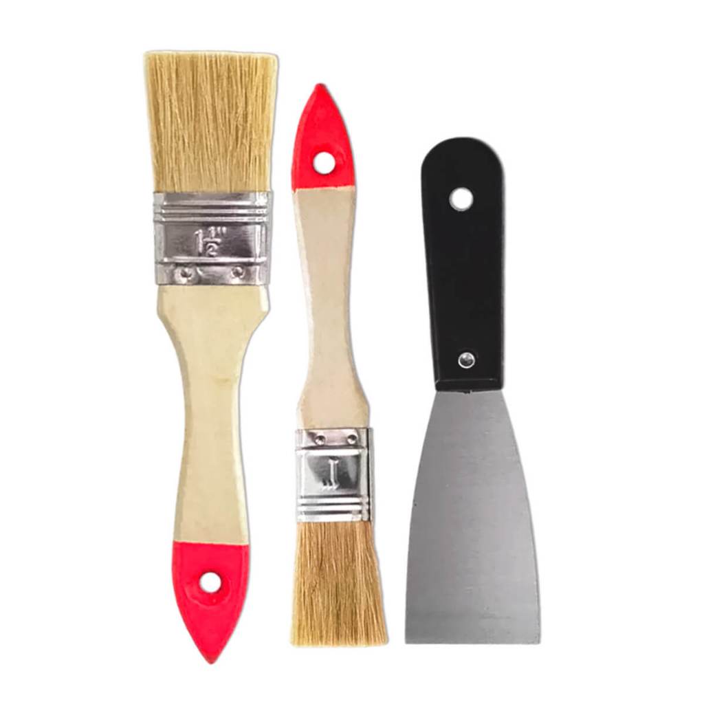 Kit de Pintura 2 Pinceis + Espatula Profissional FBG | Shopee Brasil