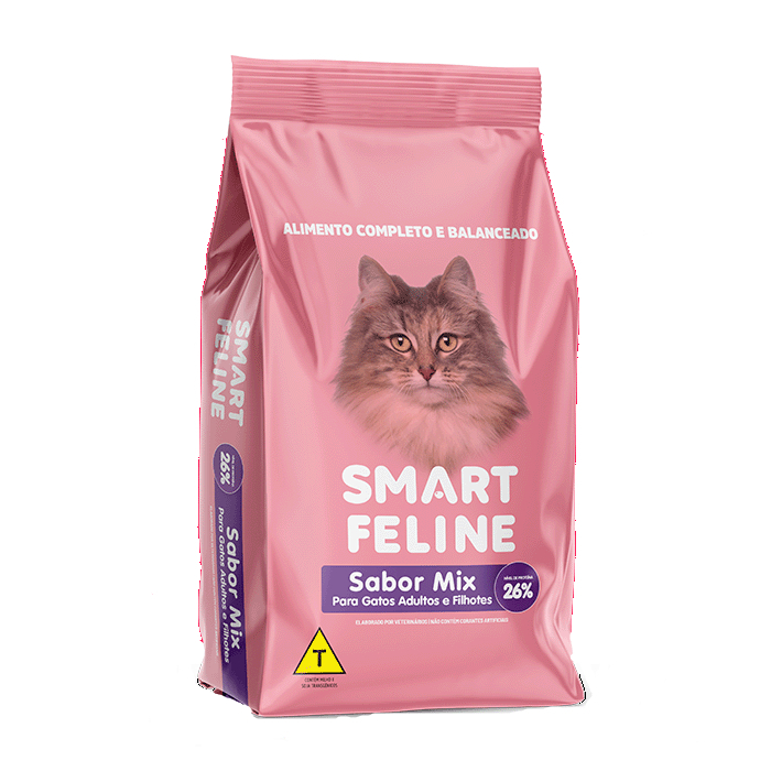 Ração para gatos Smart Feline Adulto e Filhote Sabor Mix | Shopee Brasil