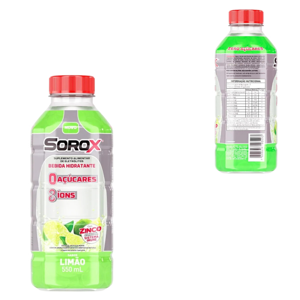 Bebida Hidratante Eletrólitos 0 Açúcares Zinco 550ml Sorox | Shopee Brasil