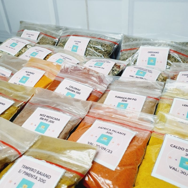 Kit 15 Temperos 50g cada totalizando 750g. Temperos e Condimentos ...