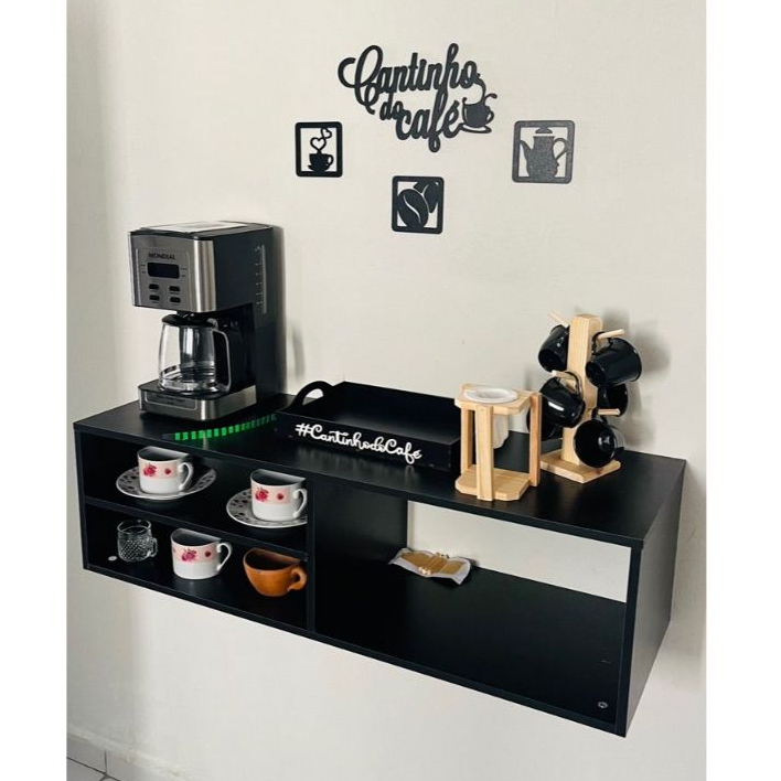 Rack Suspenso Cantinho Do Café Preto | Shopee Brasil