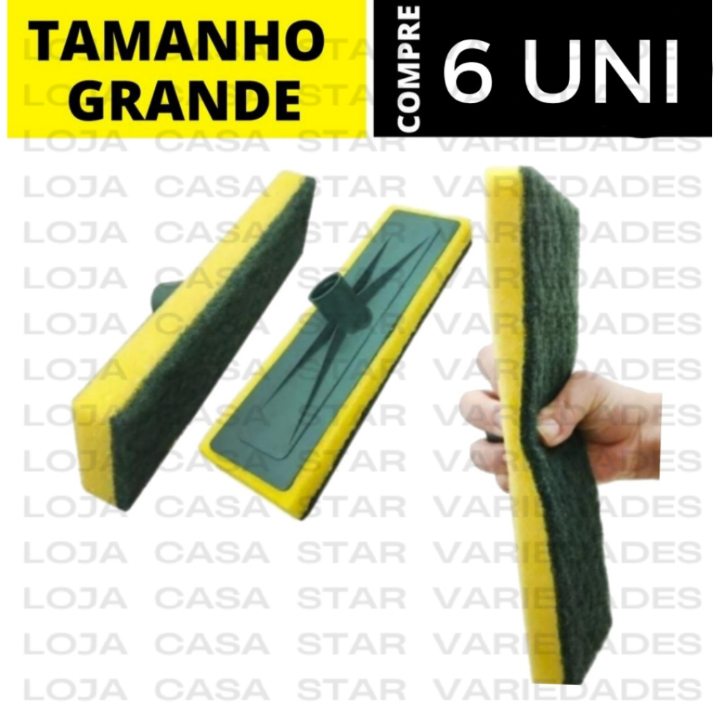kit 6 Rodo abrasivo lava azulejo esponja piso esfregao limpeza pesada ...