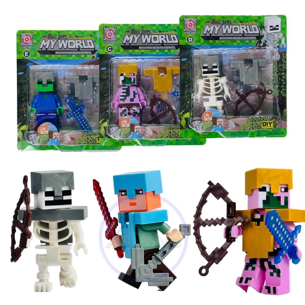 Bonecos Minecraft Articulaveis Brinquedos Colecionaveis Boneco Steve ...