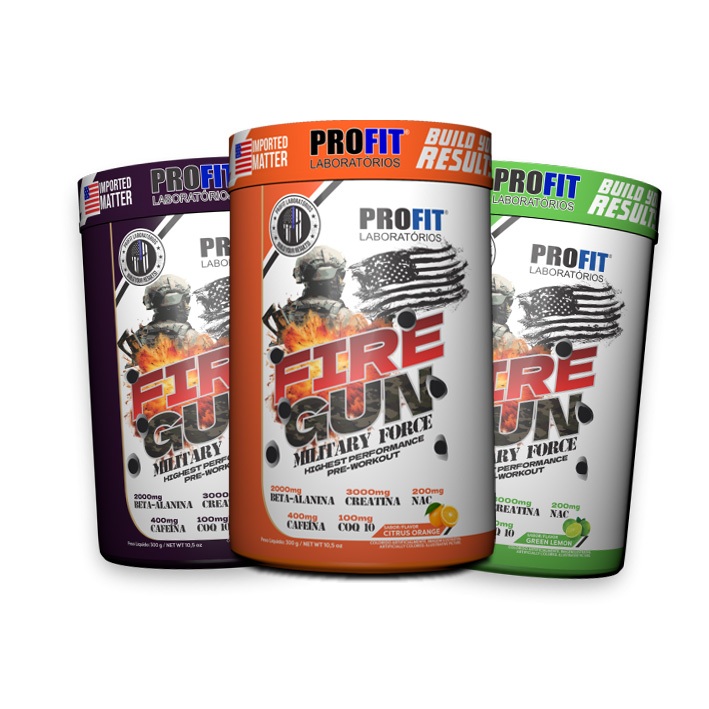 Pré Treino Fire Gun 300g Military Force - Profitlabs | Shopee Brasil