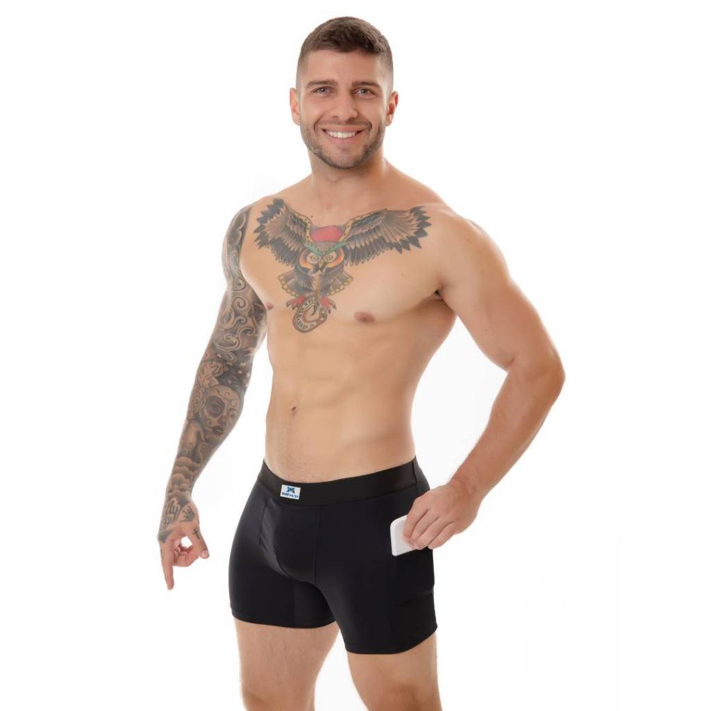cueca box masculina Bolso Lateral Não enrola nas pernas e alta ...