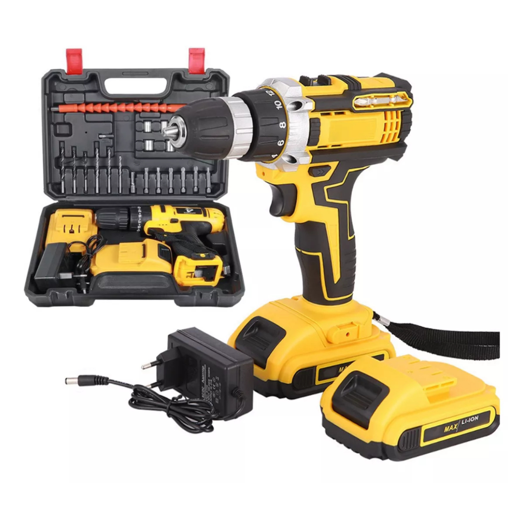 Parafusadeira Furadeira 36v 2 Baterias Com Maleta Completo | Shopee Brasil