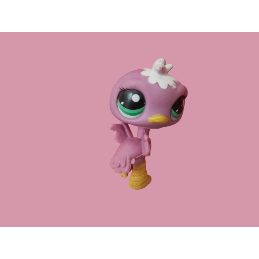 Brinquedo Littlest Pet Shop Avestruz Rosa Olhos Verdes - LPS Original ...