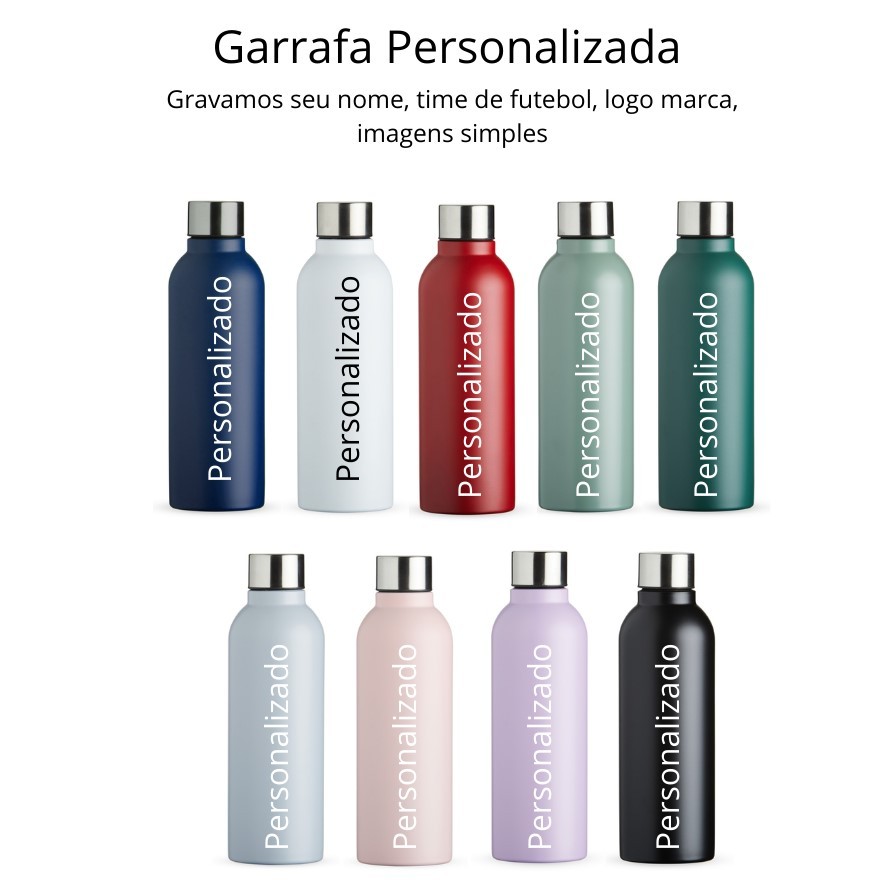 Garrafa Personalizada 800ml Inox personalizado luxo, chique, famosa ...