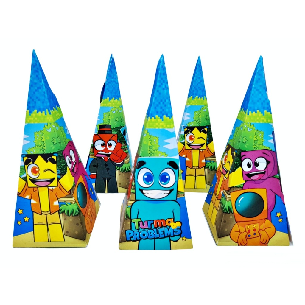 Turma do Problems Lembrancinha Papelaria Caixa Cone Problems Pct. com ...