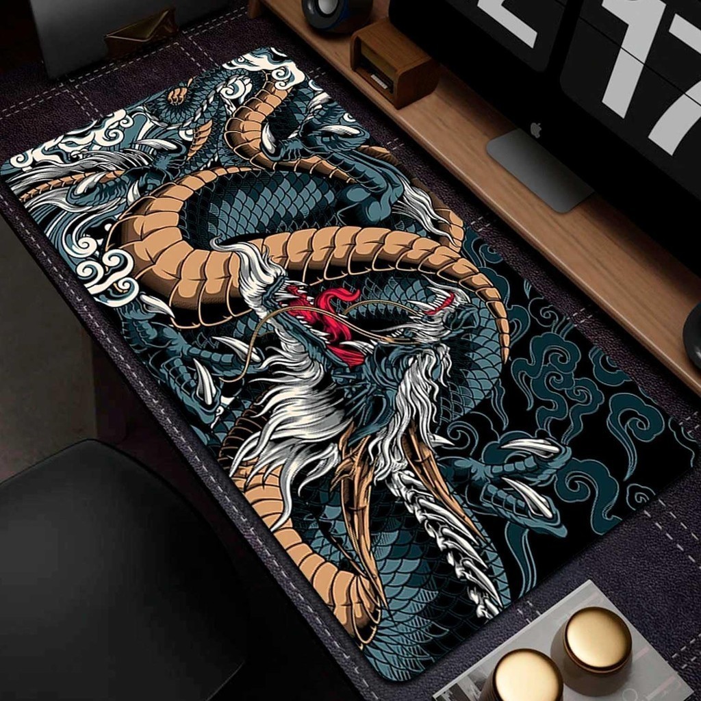 MousePad Gamer Ante Derrapante Dragão Grande 90x40 70x30 Personalizado ...