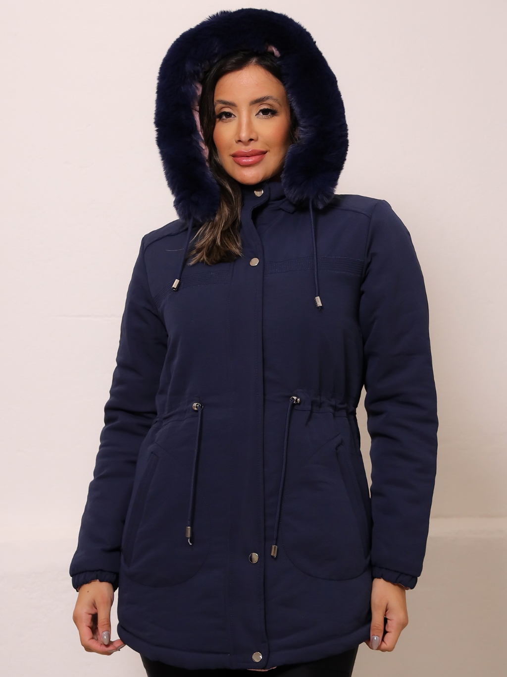 Parka Dupla Face Feminina Casaco Frio Intenso Impermeável Jaqueta ...