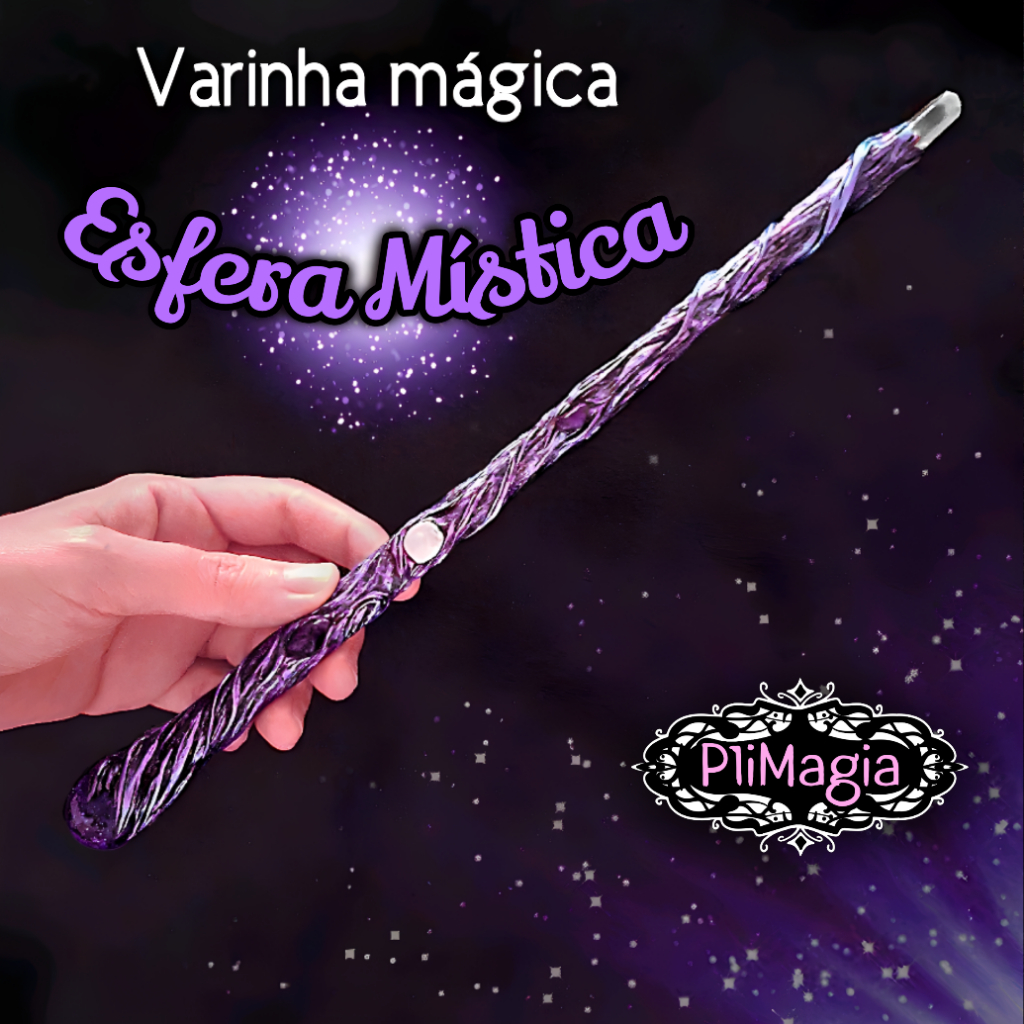 Varinha mágica Esfera Mística Roxa | Wicca Bruxaria Magia Esotérica ...