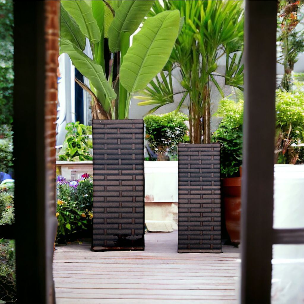 Coluna De Madeira Revestida Em Fibra Vaso Alto | Shopee Brasil