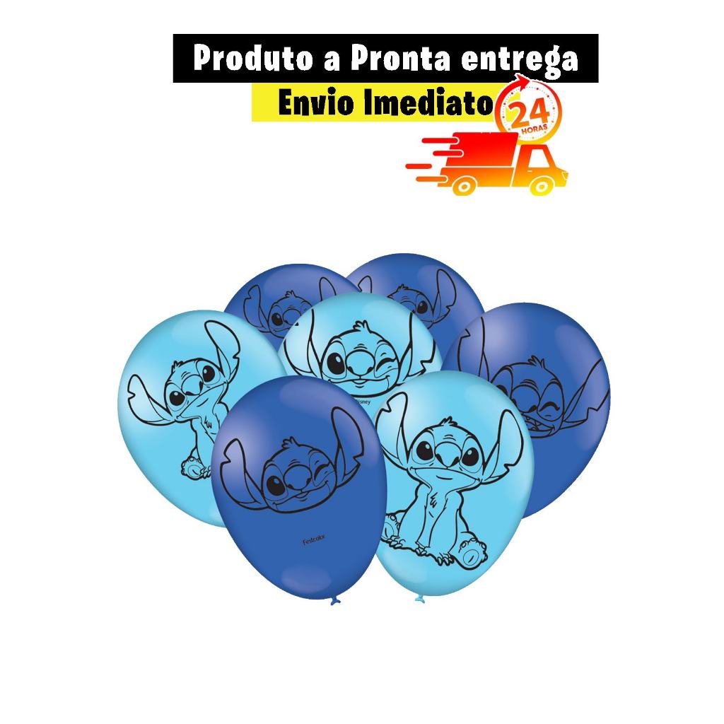 Balão - Bexiga Stitch Festcolor 25 Unid - POSTAGEM RÁPIDA | Shopee Brasil