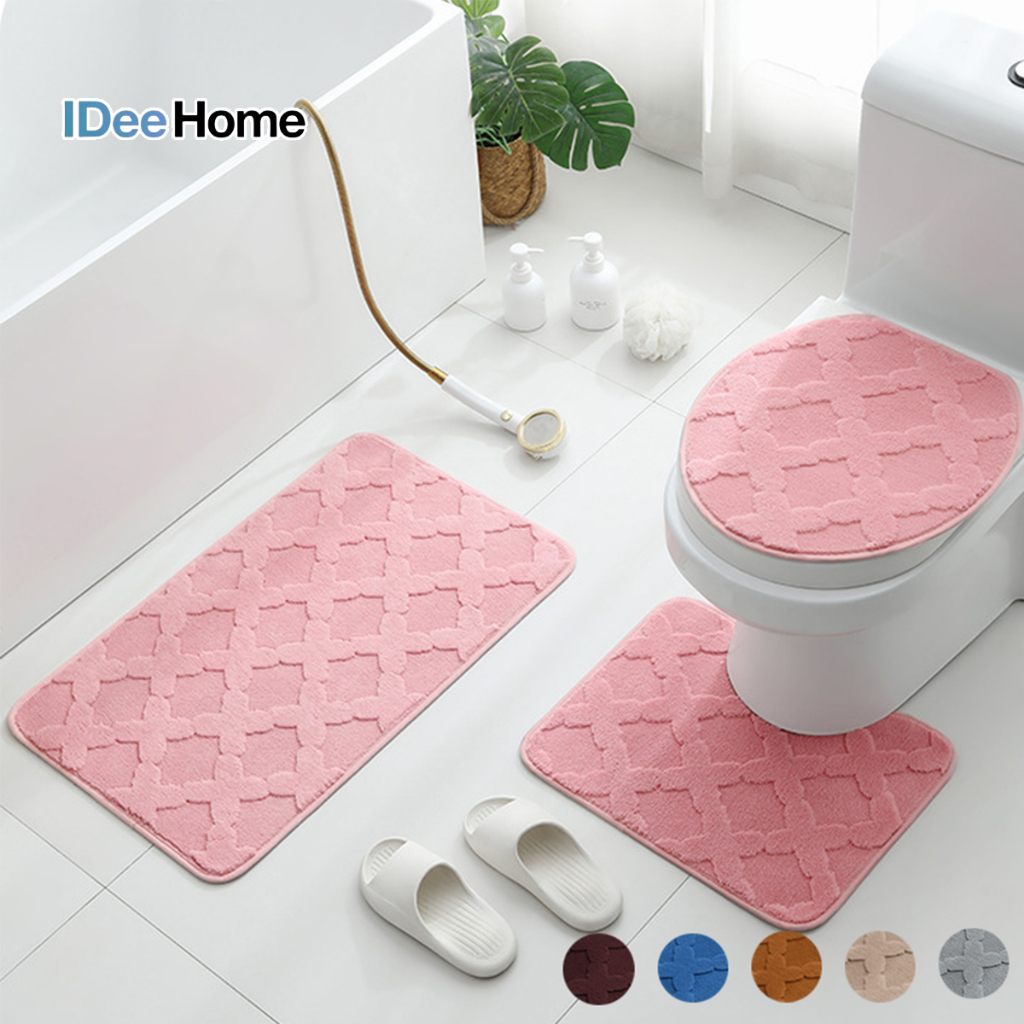 IDeeHome Jogo Tapate Banheiro 3 Peças Antiderrapante Soft Várias Cores ...