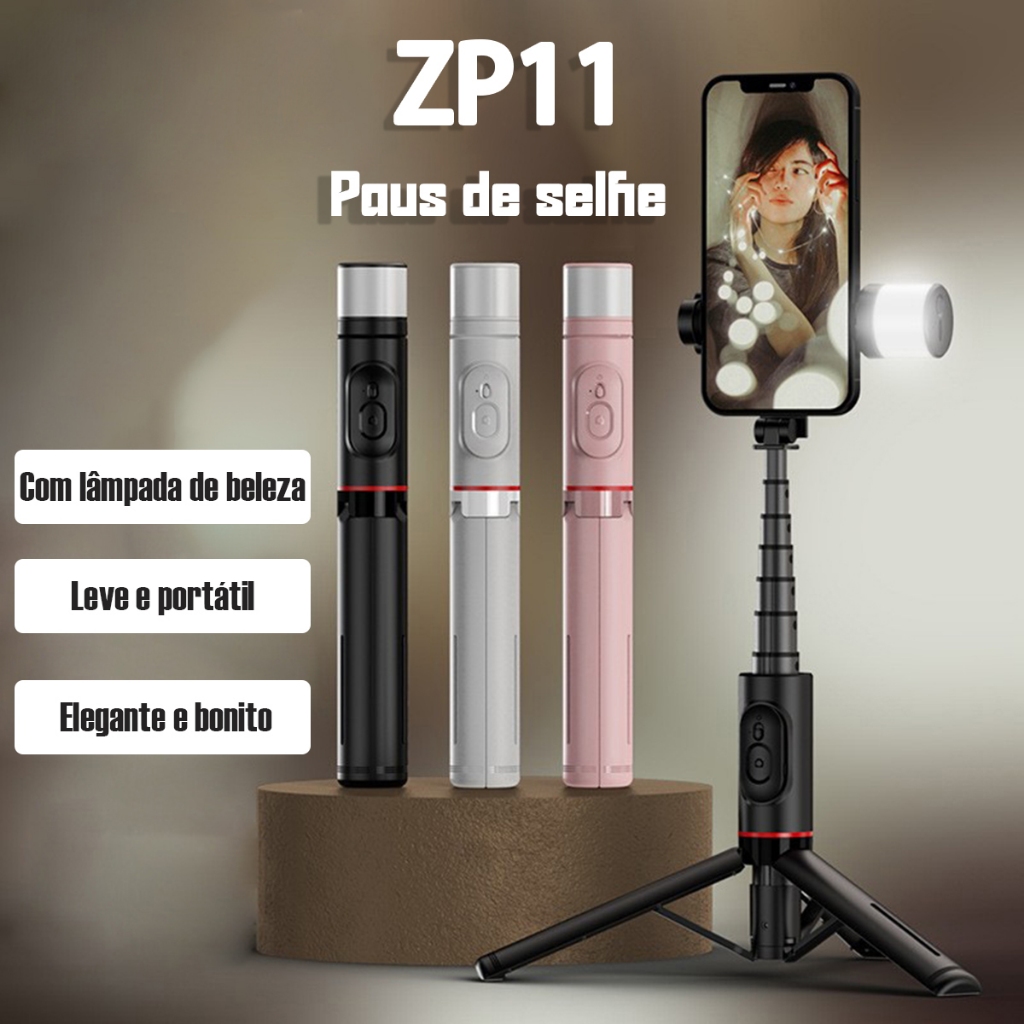 H'maston ZP11 Tripé multifuncional multifuncional bluetooth selfiestick ...