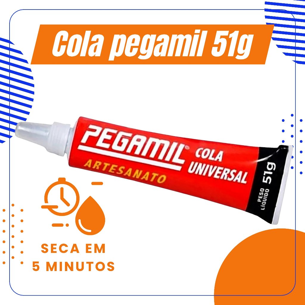 Cola Universal Pegamil Artesanato Kit 51g - Secagem Rápida Adesivo ...