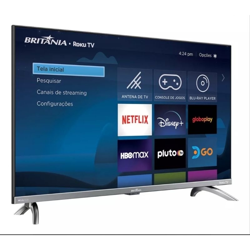 SMART TV 32" BRITÂNIA SISTEMA ROKU TV NETFLIX YOUTUBE STREAMING WIFI ...