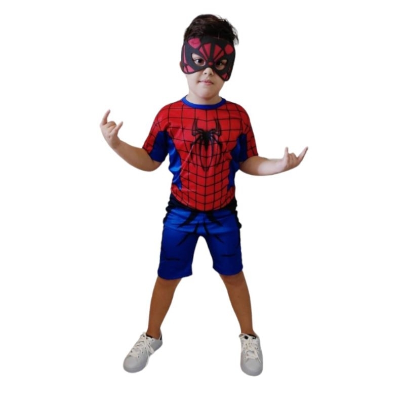 Fantasia Infantil Menino Personagem Homem Aranha_Spider-Man Curto ...