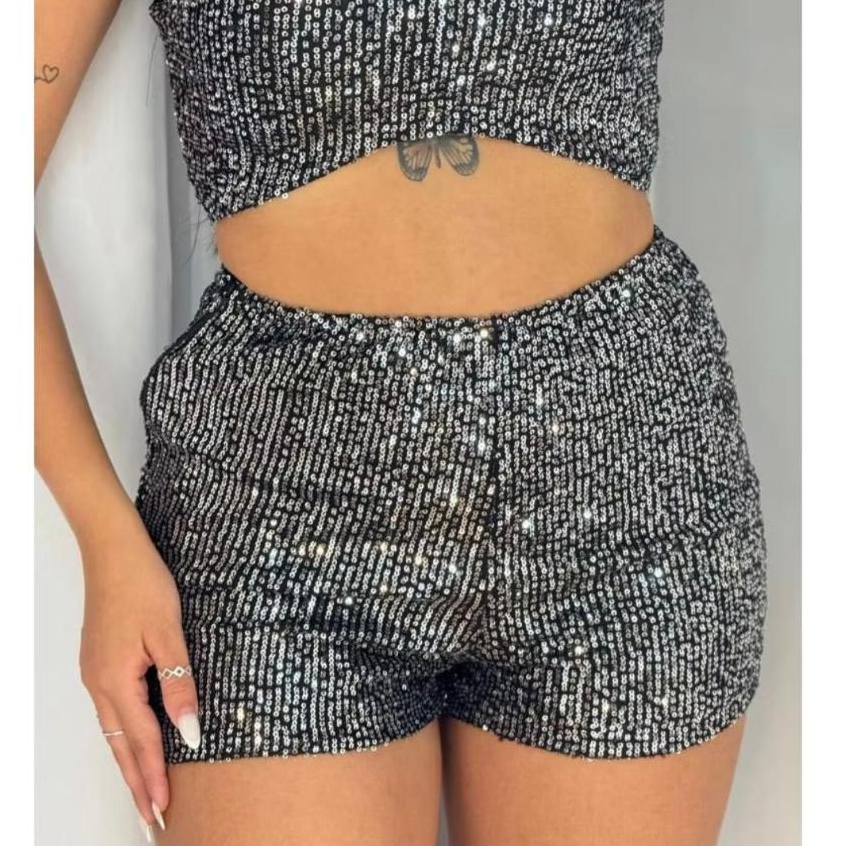 SHORT FEMININO PAETE MODA BALADA FESTA GRINGA | Shopee Brasil