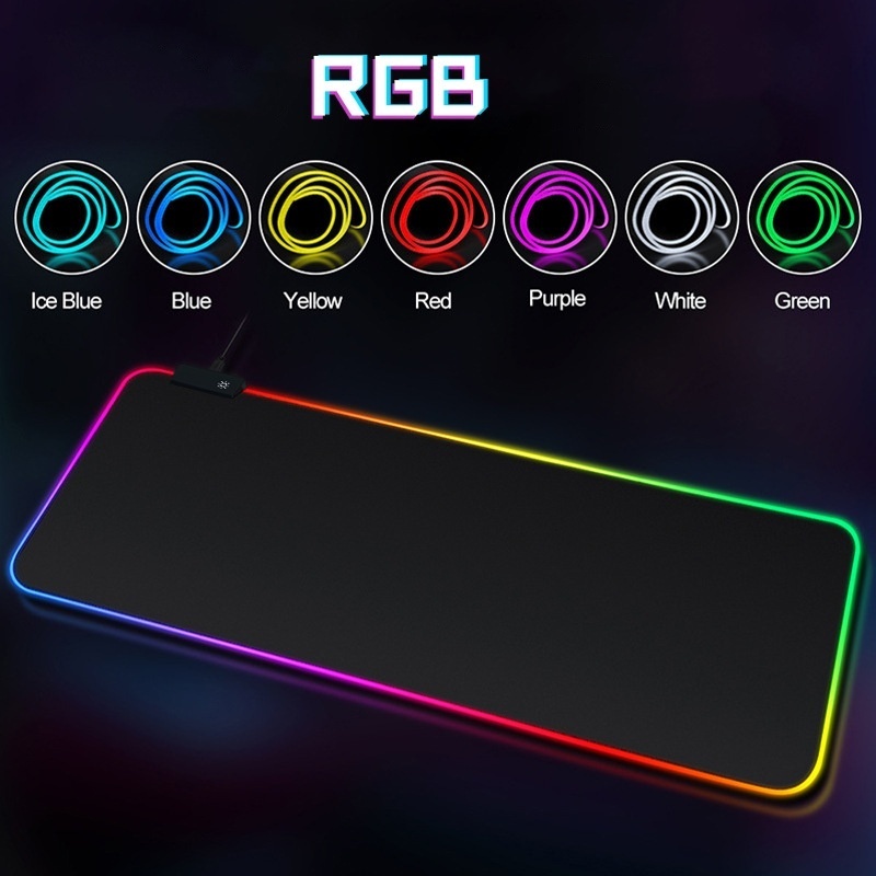 Mouse Pad Gamer Extra Grande com Led Rgb 80x30 Cm Mousepad Preto | Shopee Brasil