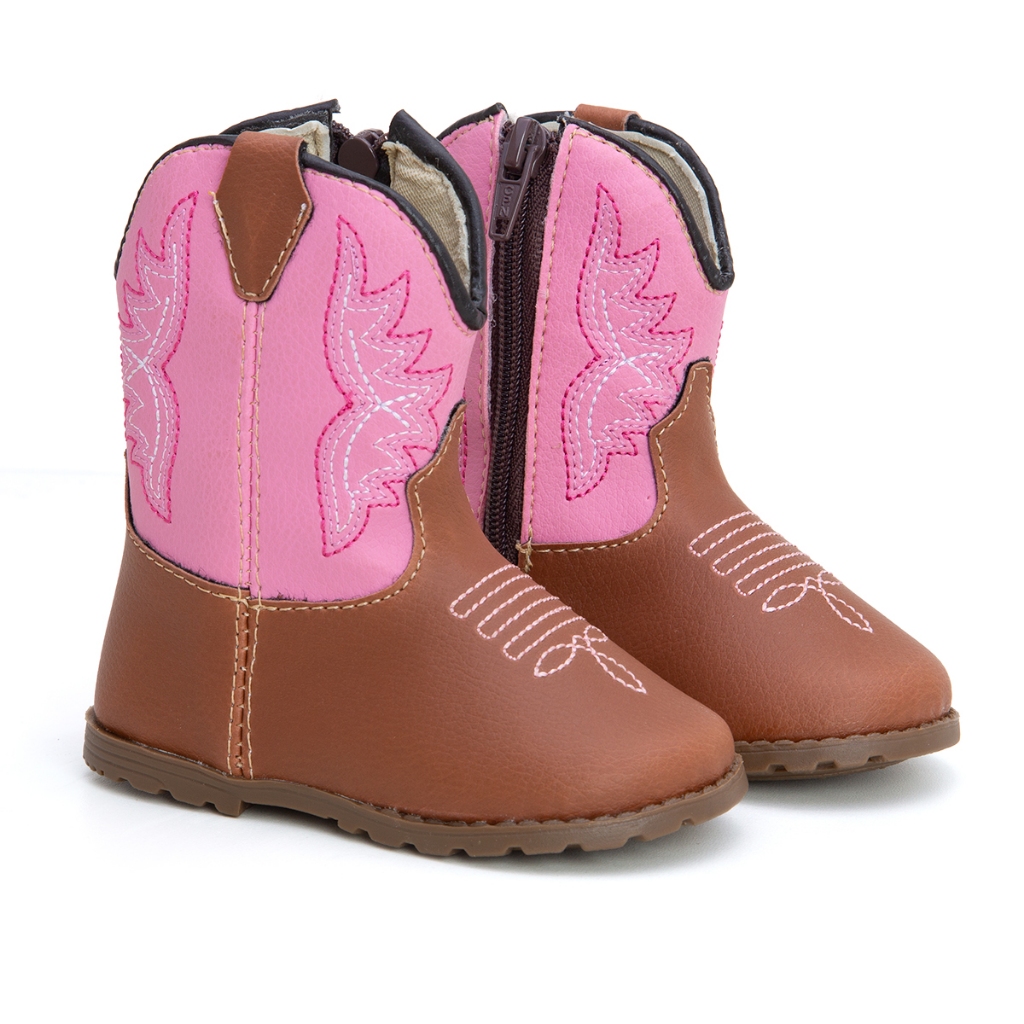 Botinha Infantil Menina Menino Texana Bebê Confortável Macio Cano Médio ...