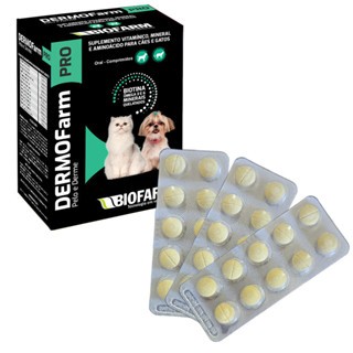 kit C/3 Dermofarm Pro Biofarm Suplemento Vitamínico Cães e Gatos - 10 ...