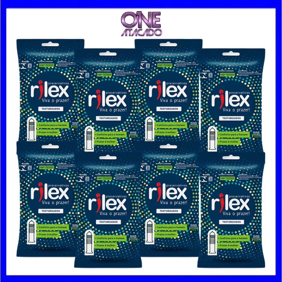 Preservativo Rilex Texturizado com 24 unidades 8x3 | Shopee Brasil