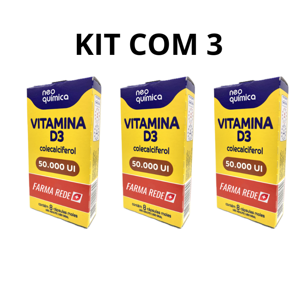 Vitamina D3 50000 Ui Kit c/3 8 Capsulas Moles 50.000 Neo Quimica | Shopee Brasil
