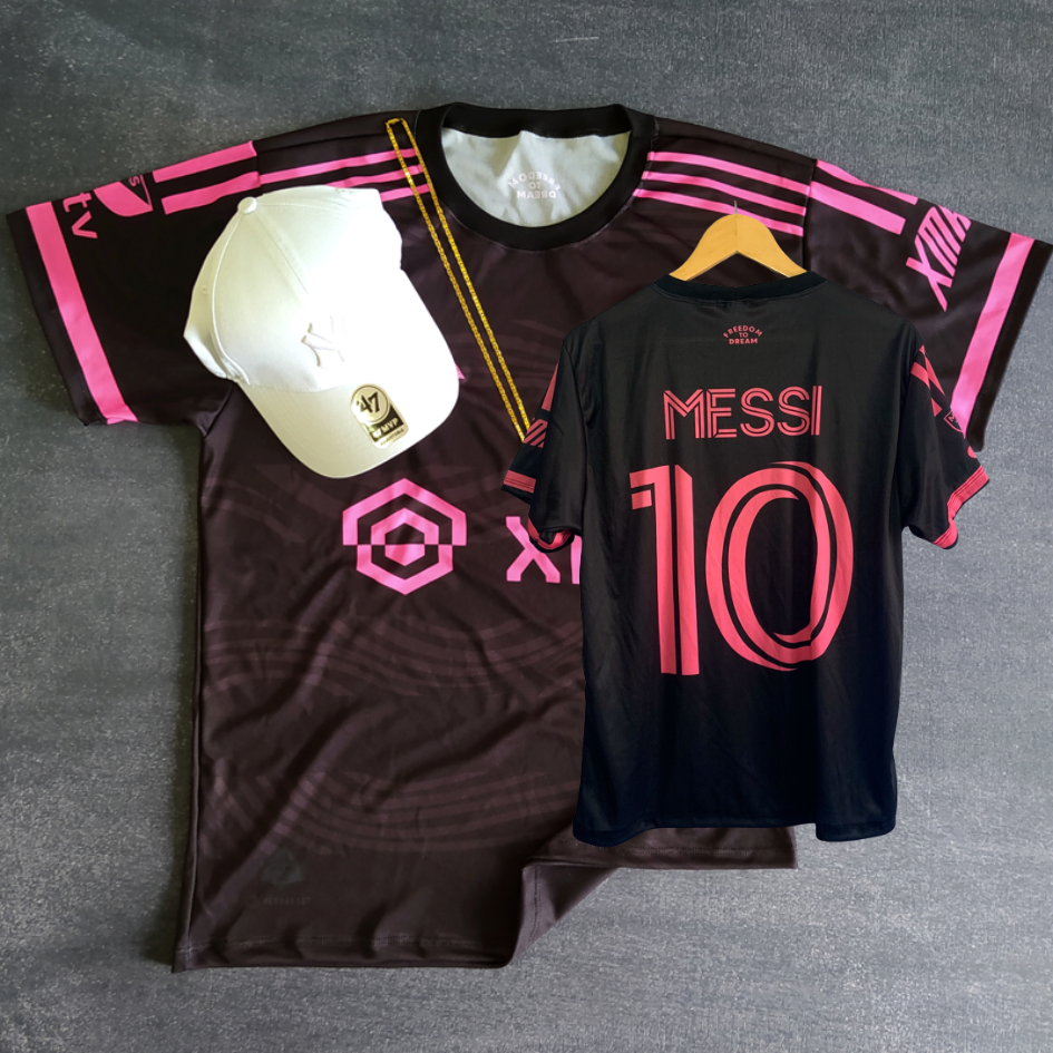 Camiseta preta e rosa personalizada uniforme seleção miami preto e rosa ...
