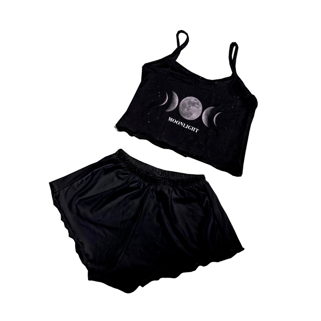 BABY DOLL PRETO FASES LUA | Shopee Brasil