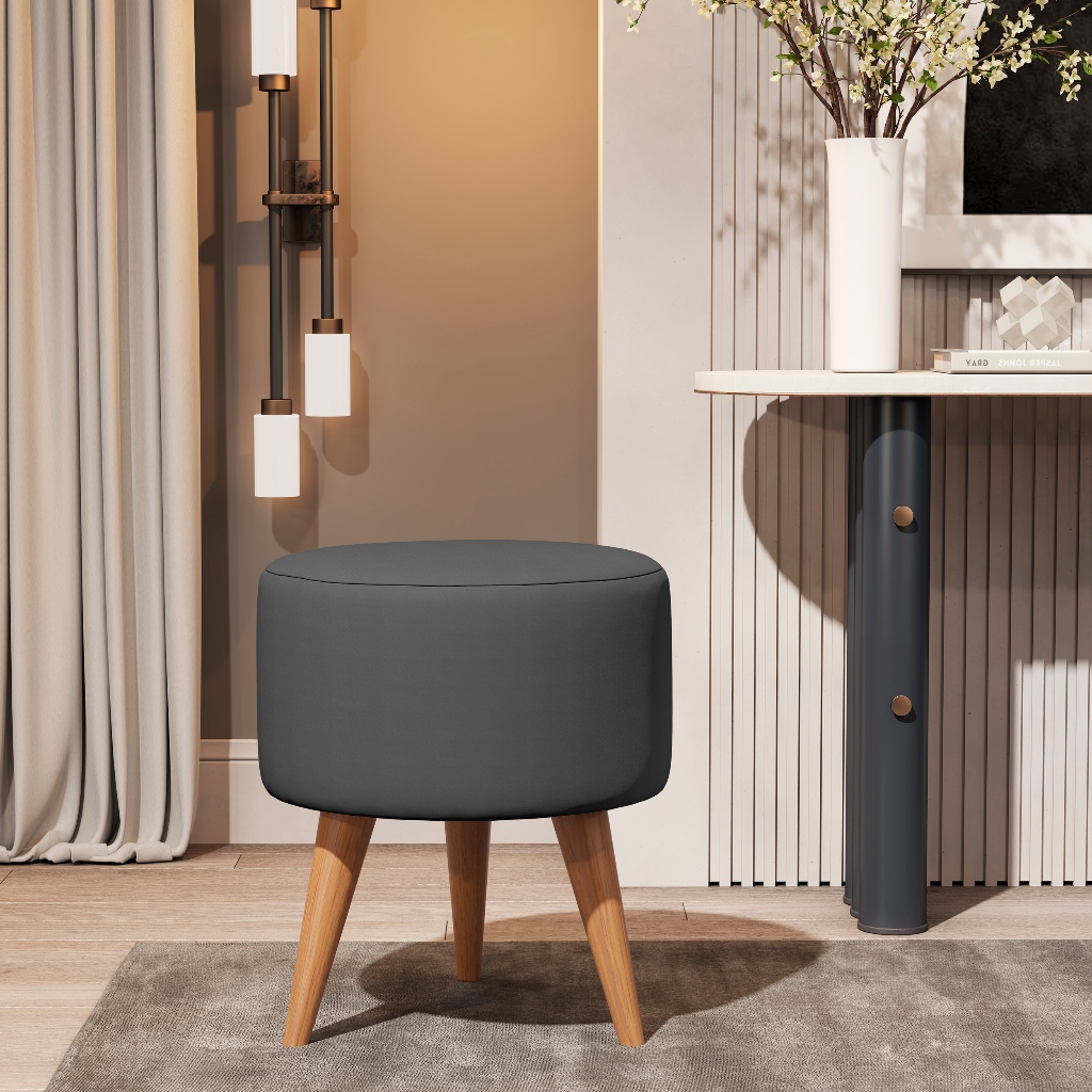 Puff Cosmo Redondo com Pés Palito Assento Estofado | Shopee Brasil