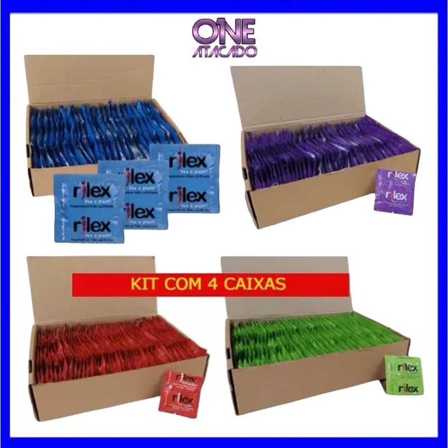 Preservativo Rilex Caixa 144 Unidades Kit 4 Caixas | Shopee Brasil