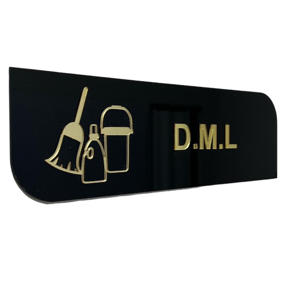 Placa De Sinalização DML Deposito Materiais Limpeza Acrílico Preto com ...
