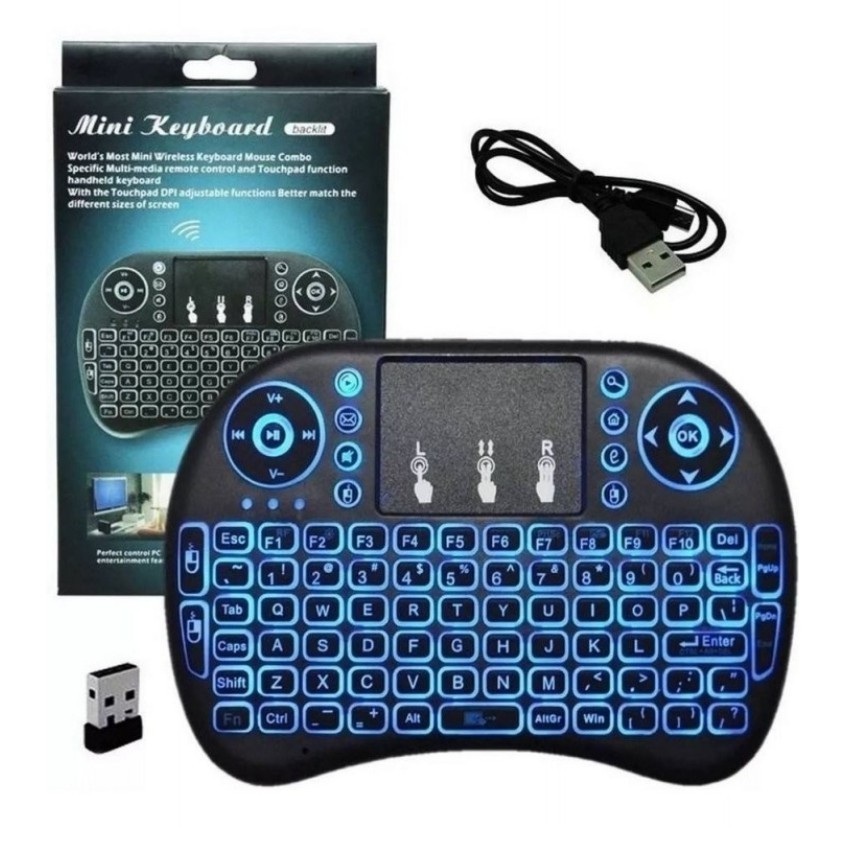 Mini Teclado Controle Sem Fio Wireless Iluminado | Shopee Brasil